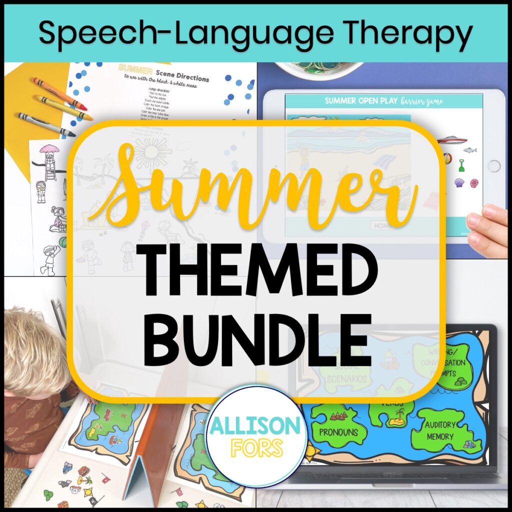 Summer Speech and Language Activities Bundle - Speech Therapy Summer ...