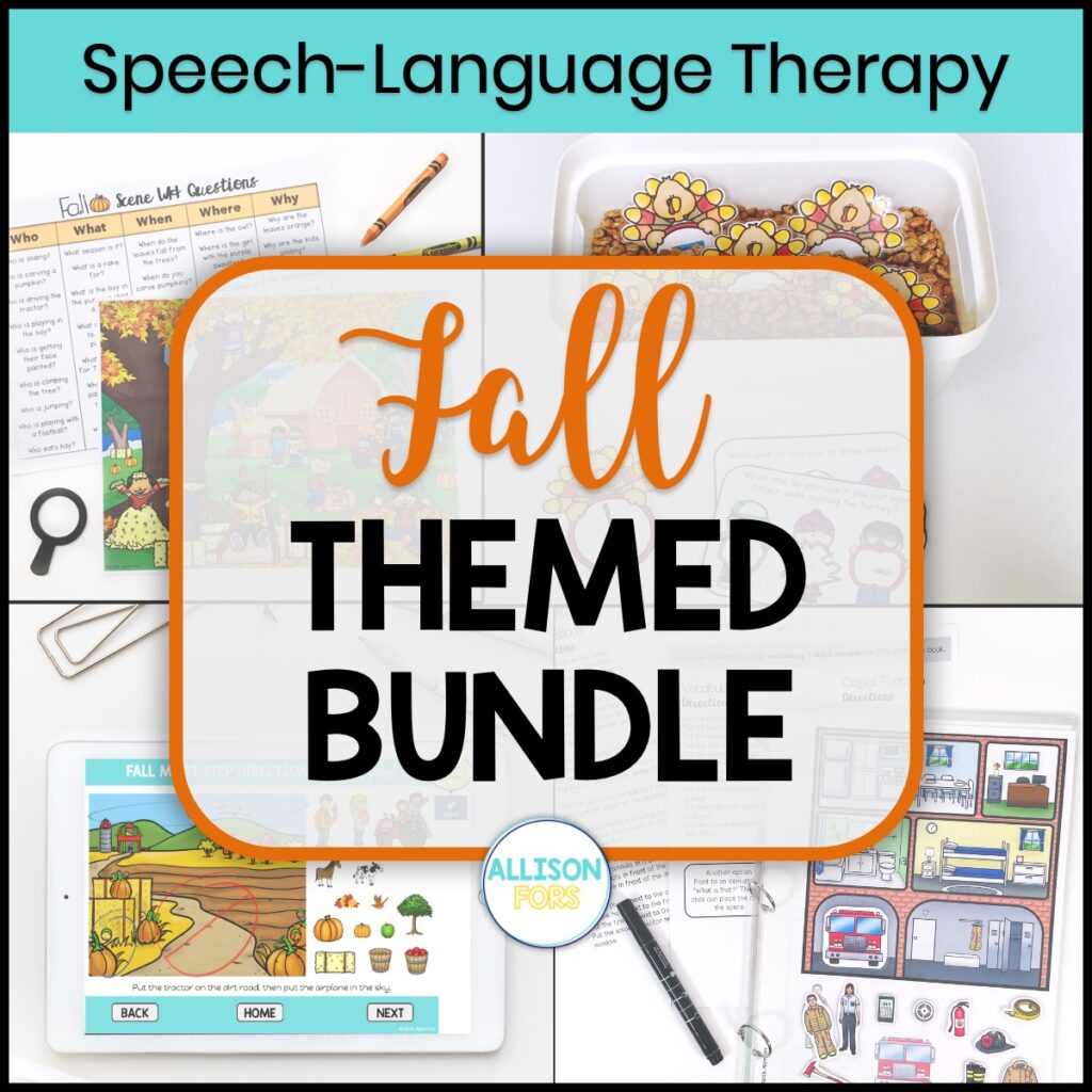 Fall Speech and Language Activities Bundle - Speech Therapy Fall ...
