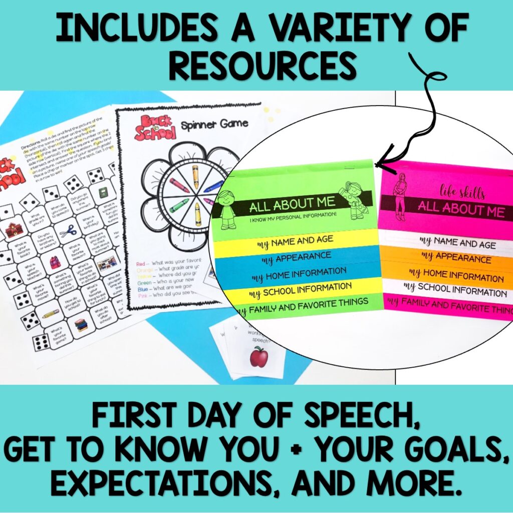 Back to School Speech and Language Activities Bundle | Allison Fors, Inc.