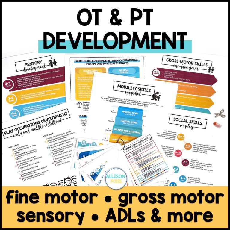OT and PT Development Handouts, Norm Charts, and Developmental ...
