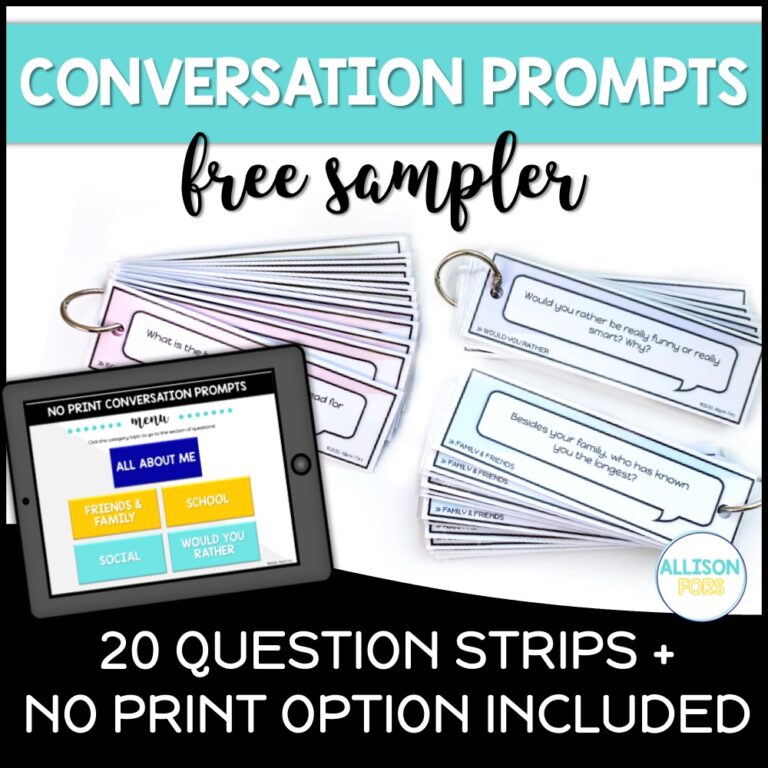 Free Speech Therapy Activities for Conversational Skills