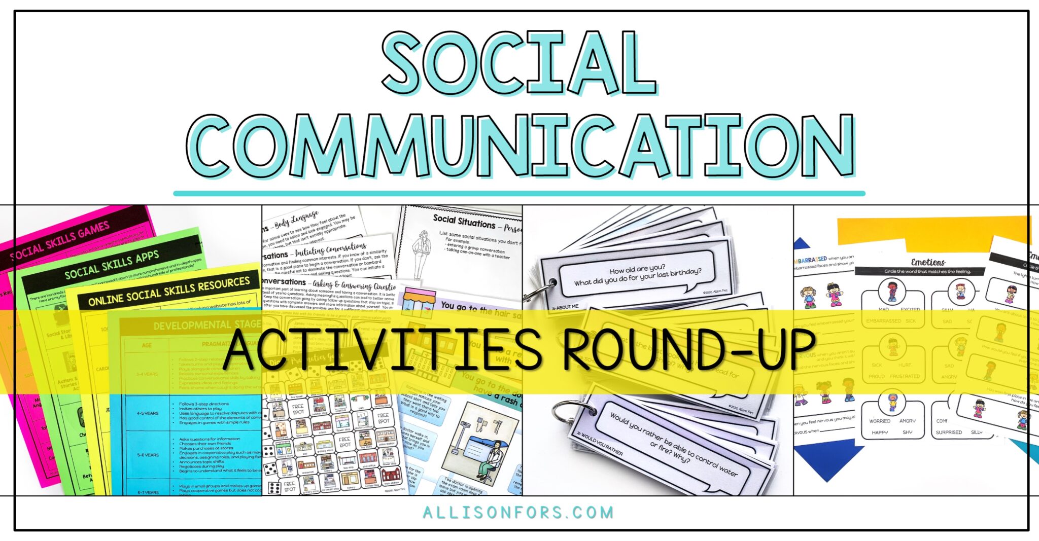 21 Social Skills Activities for Speech Therapy | Allison Fors, Inc.