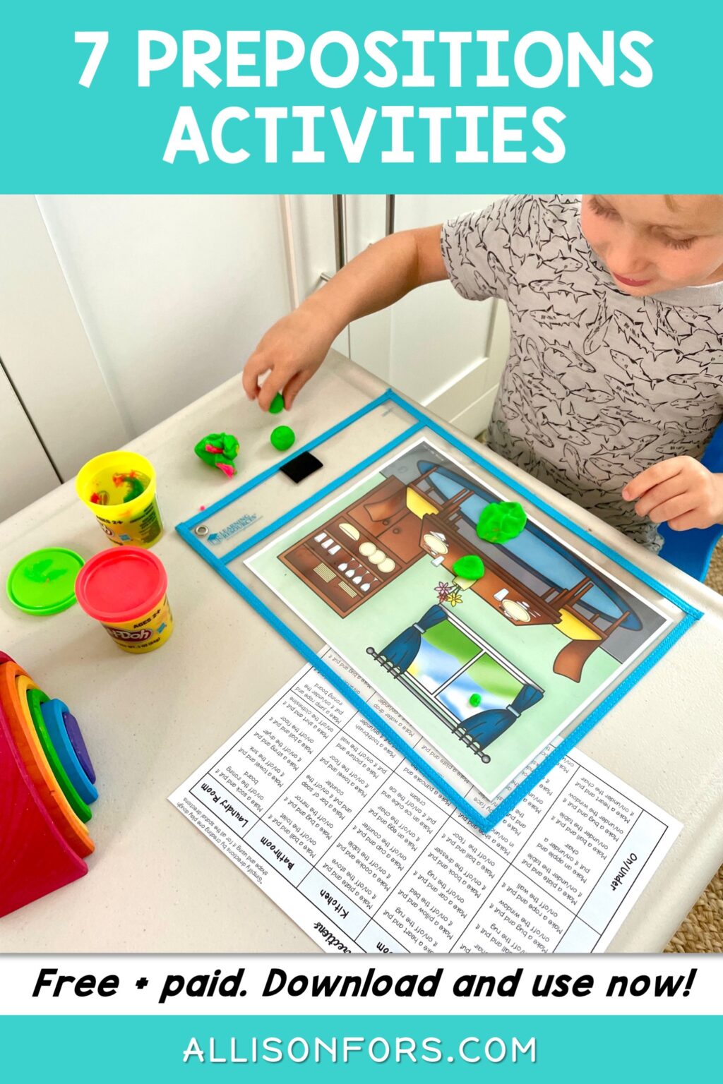 7 Prepositions Activities for Speech Therapy | Allison Fors, Inc.