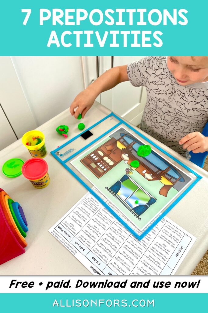 7 Prepositions Activities for Speech Therapy | Allison Fors, Inc.