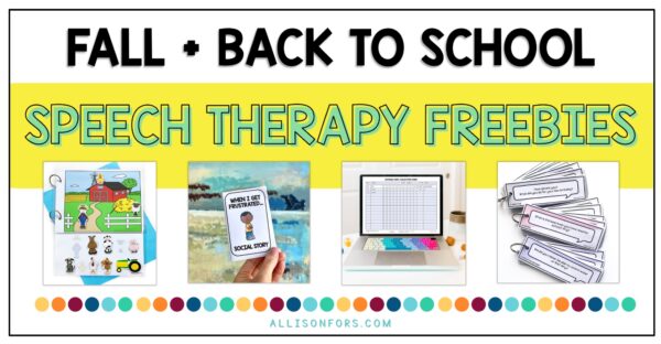 Free Fall and Back to School Themed Speech Therapy Activities