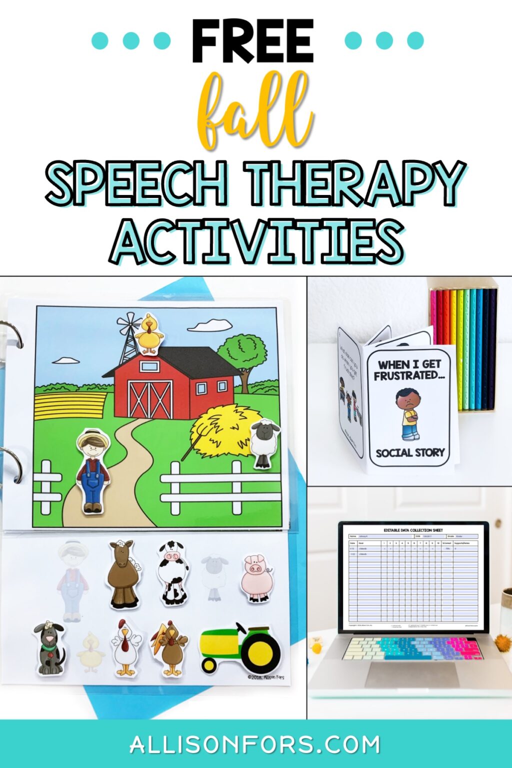 Free Fall and Back to School Themed Speech Therapy Activities