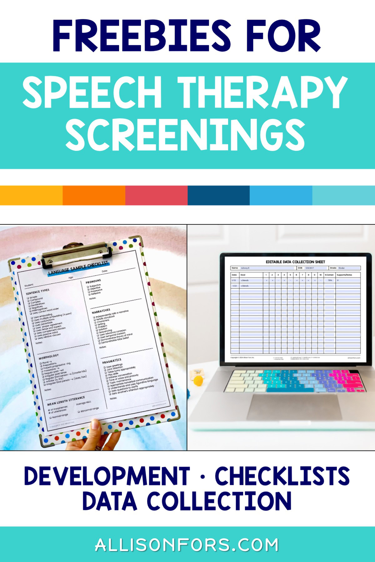 Free Downloads to make Speech Therapy Screenings Easier | Allison Fors ...