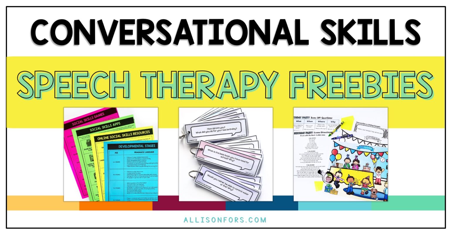 Free Speech Therapy Activities for Conversational Skills