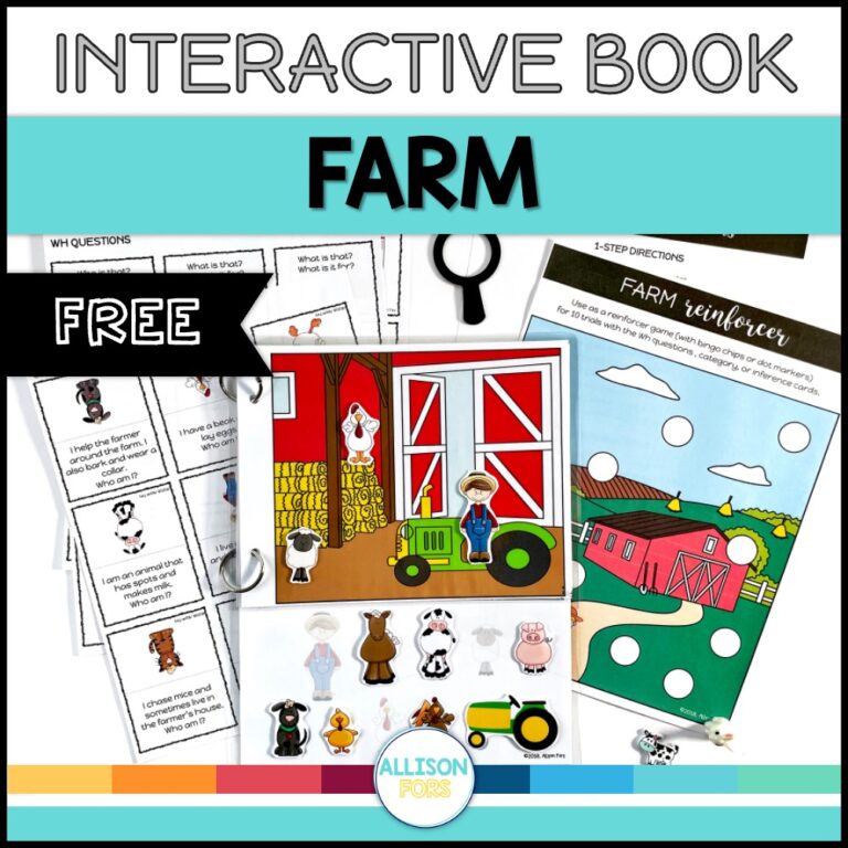 Free Farm Interactive Book Speech Therapy | Allison Fors