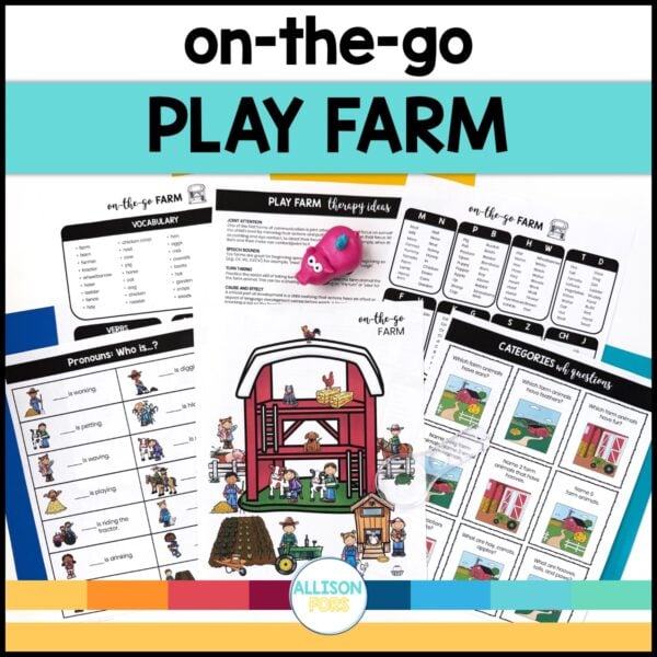 On-The-Go Farm – NO PREP Play Based Speech Therapy Activities