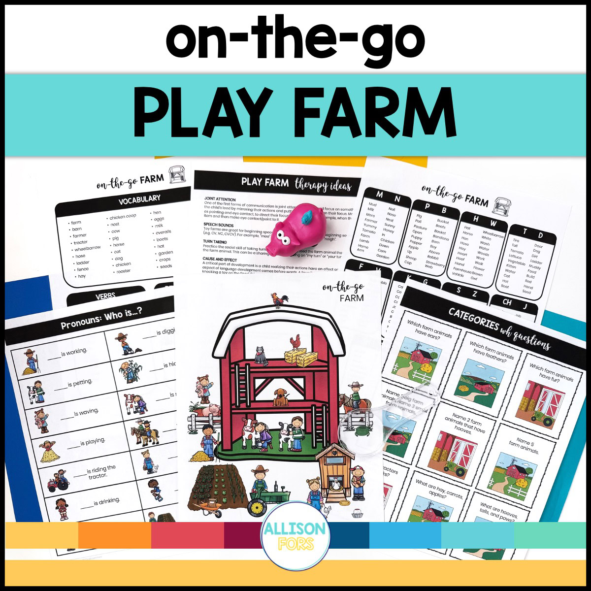 On-The-Go Farm – NO PREP Play Based Speech Therapy Activities