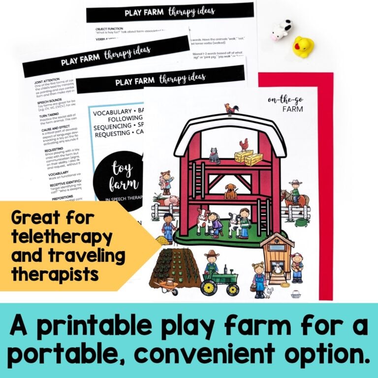 On-The-Go Farm – NO PREP Play Based Speech Therapy Activities