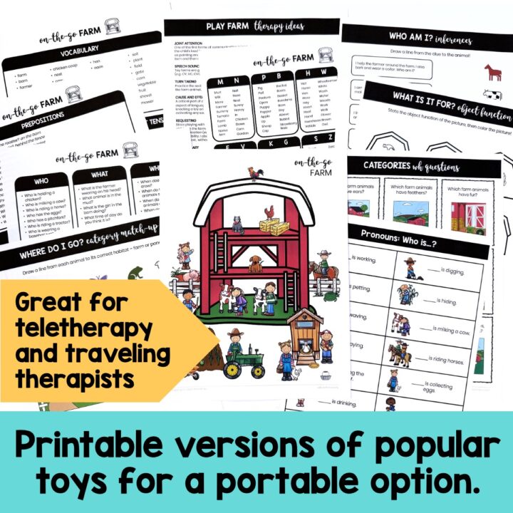 On-The-Go Play Bundle – NO PREP Play Based Speech Therapy Activities