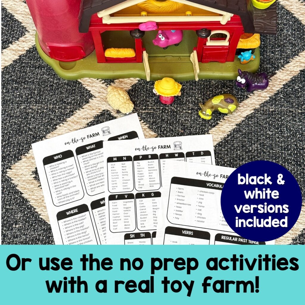On-The-Go Farm – NO PREP Play Based Speech Therapy Activities