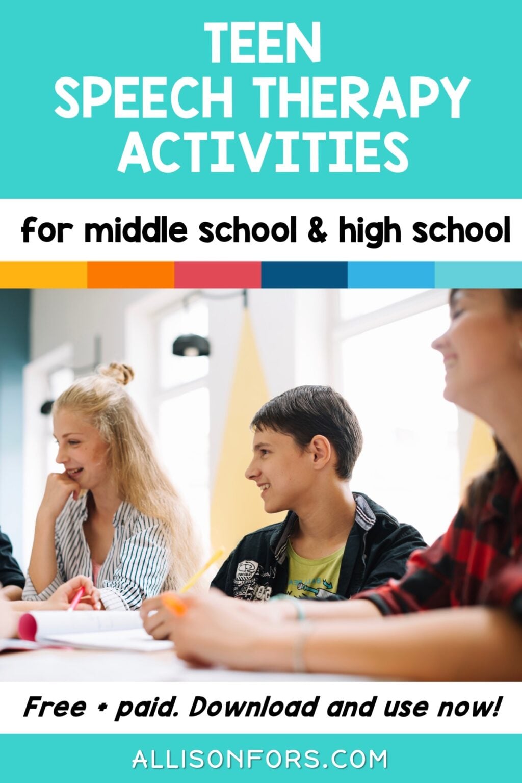 Teen Speech Therapy Activities Round-Up | Allison Fors, Inc.