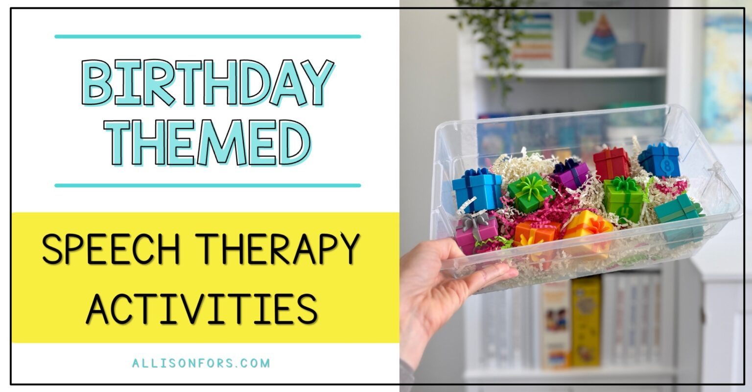 Birthday Themed Speech Therapy Activities | Allison Fors, Inc.