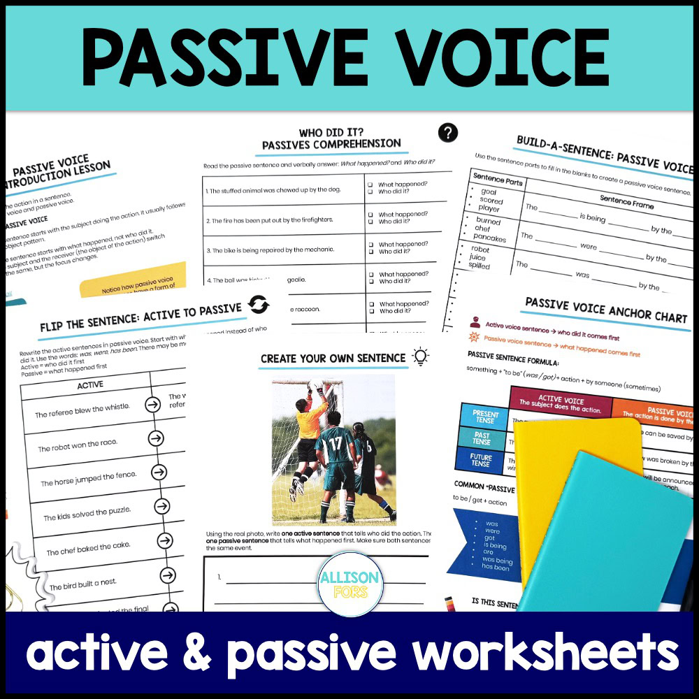 Active and Passive Voice – Complex Sentence Structure Worksheets and ...