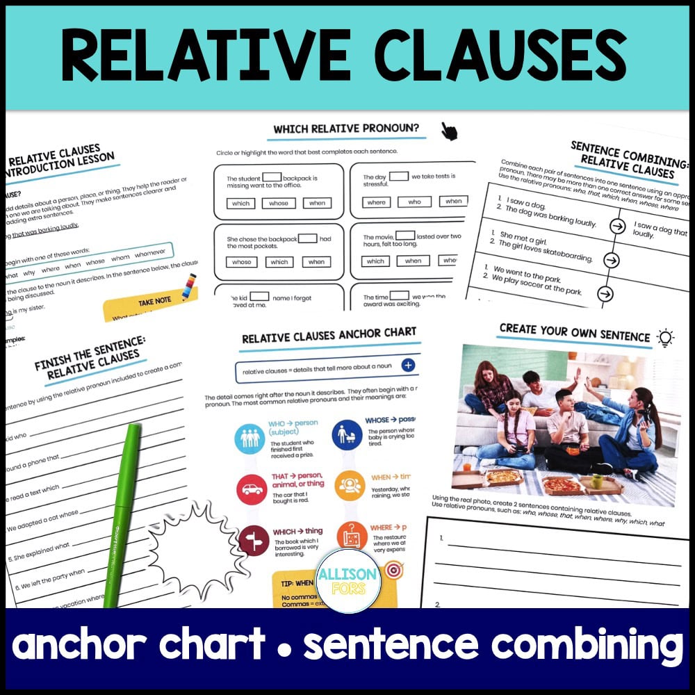 Relative Clauses & Relative Pronouns – Complex Sentence Structure ...