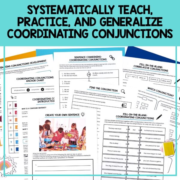 Coordinating & Correlative Conjunctions - Compound Sentences Worksheets