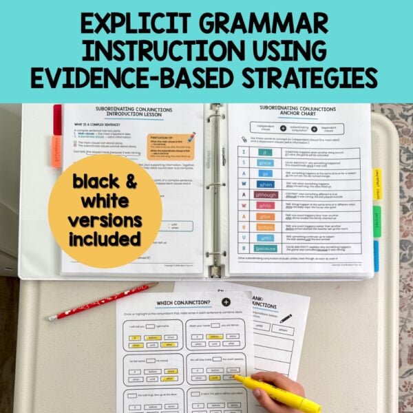 Subordinating Conjunctions - Compound Sentences Worksheets