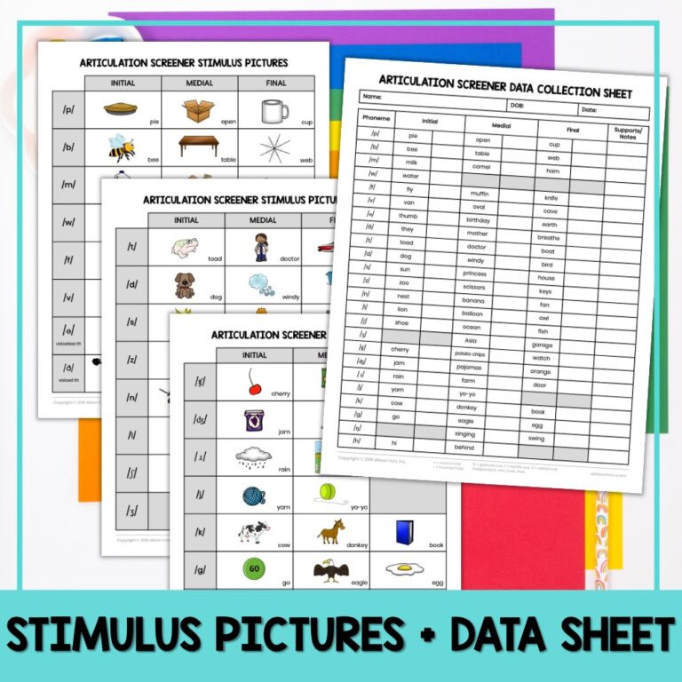 Using Articulation Screeners and a Free Screener